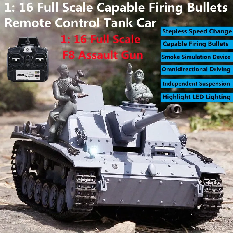 1: 16 Full Scale Capable Firing Bullets Remote Control Tank Car 2.4G ...