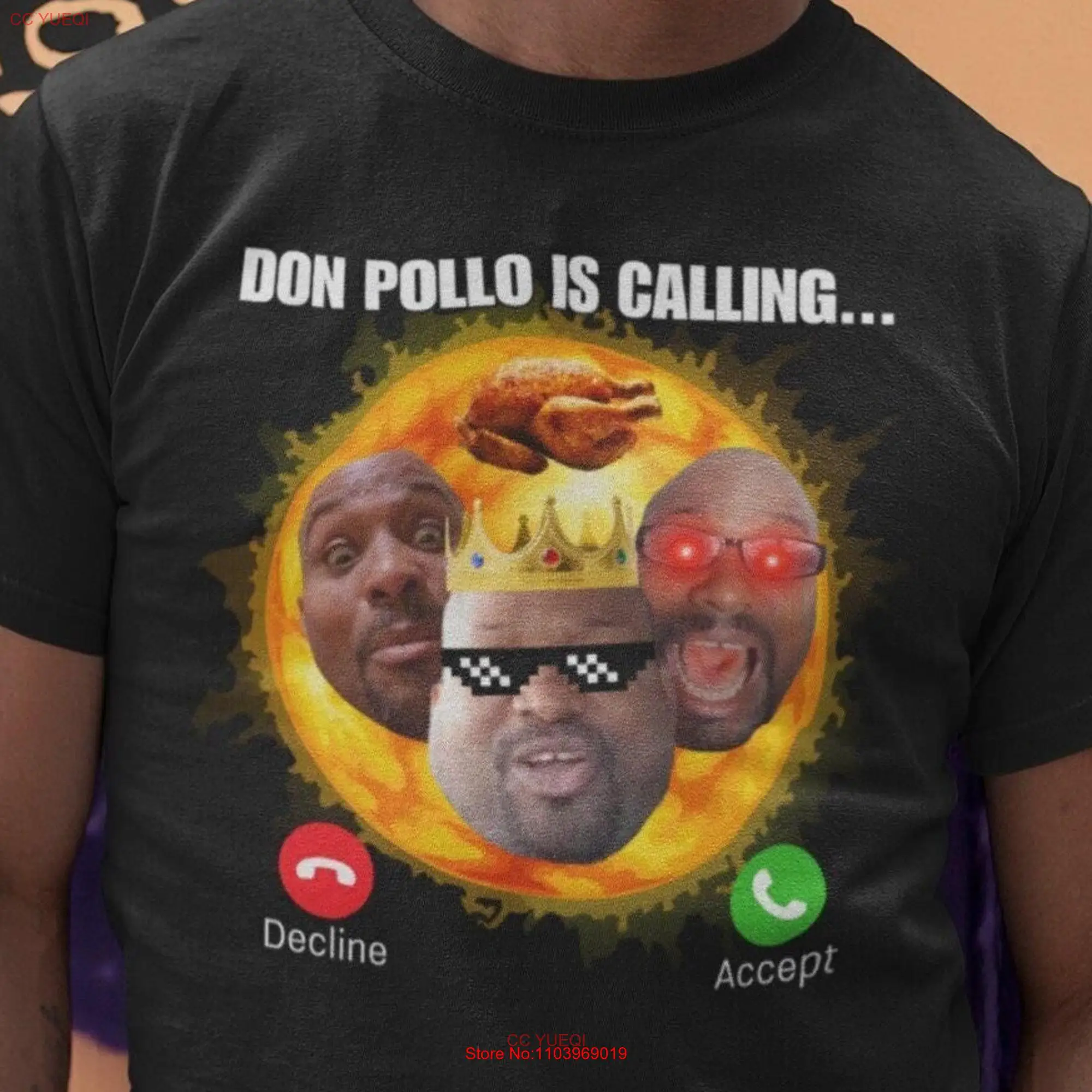 Camiseta-divertida-de-don-pollo-camisa-de-manga-larga-o-corta-meme ...