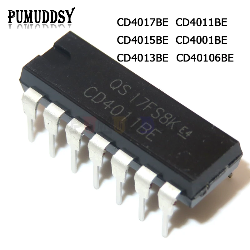 Piezas-CD4017BE-CD4015BE-CD4013BE-CD4011BE-CD4001BE-CD40106BE-DIP-14 ...