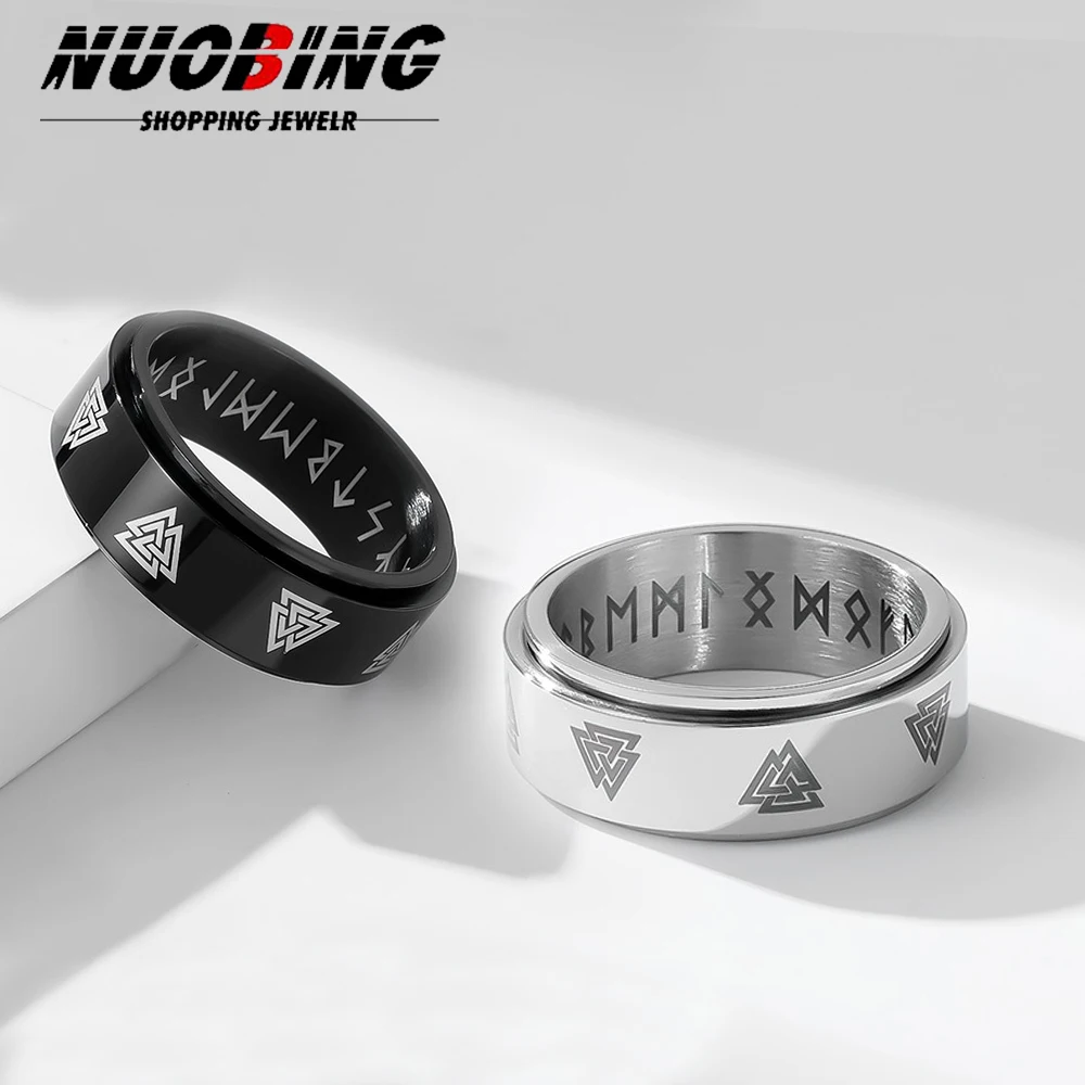 Vintage-Stainless-Steel-Odin-Norse-Rune-Rings-For-Men-Women-Cool ...