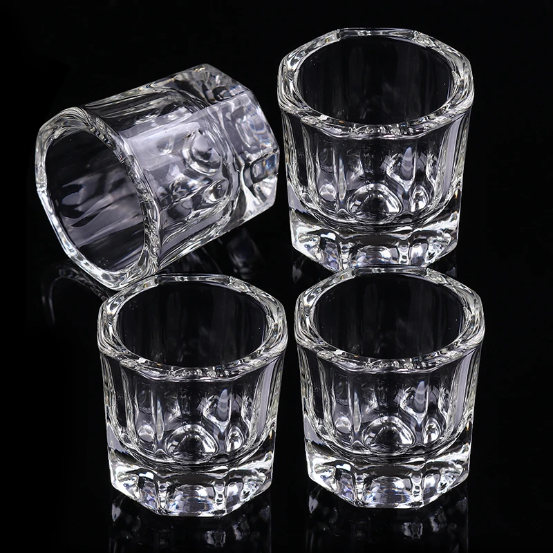 1pc Crystal Glass Acrylic Acrylic Powder Liquid Nail Cup Dappen Dish ...
