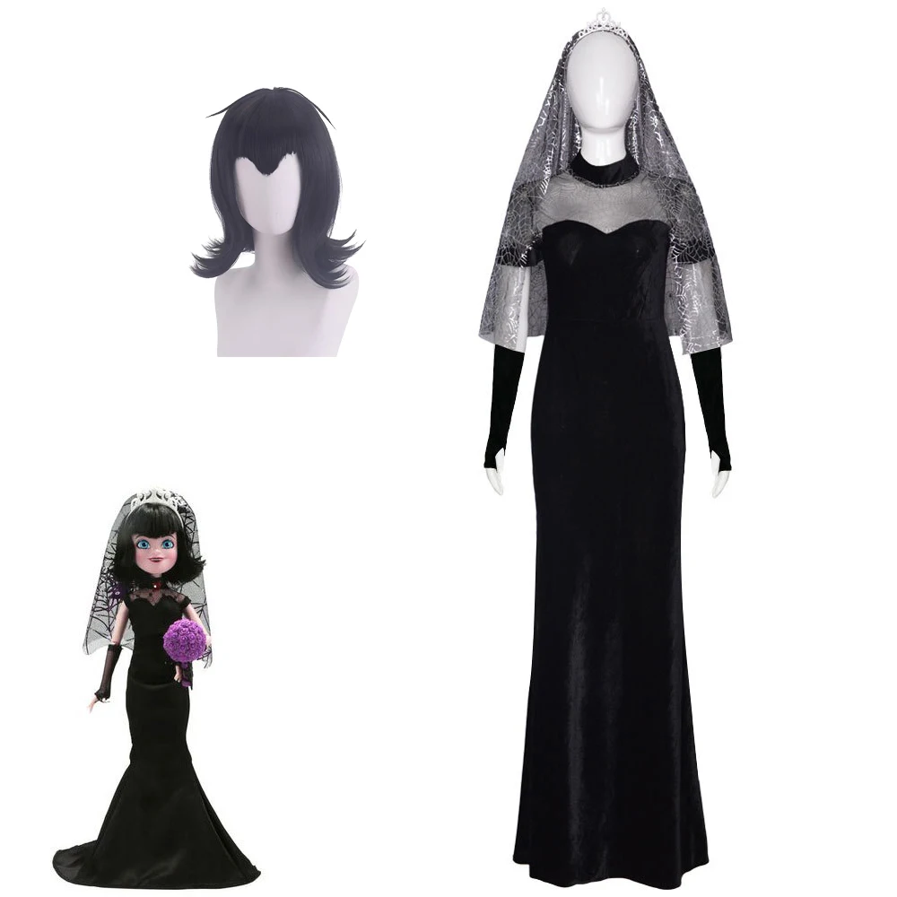 Adults-Hotel-Transylvania-4-Cosplay-Mavis-Costume-Black-Wedding-Dress ...
