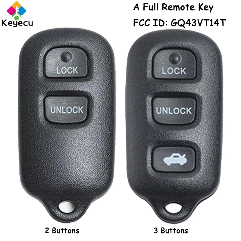 KEYECU Keyless Entry Remote Key With 3 4 Buttons for Toyota Camry ...