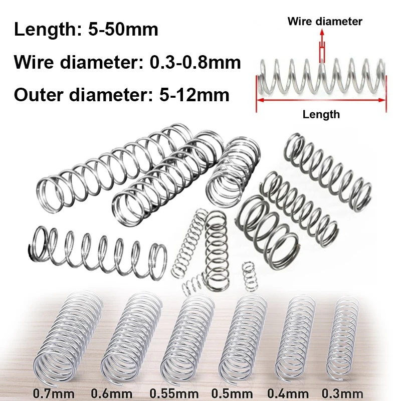 Micro-ressort-de-compression-en-acier-inoxydable-diam-tre-du-fil-0-3mm ...