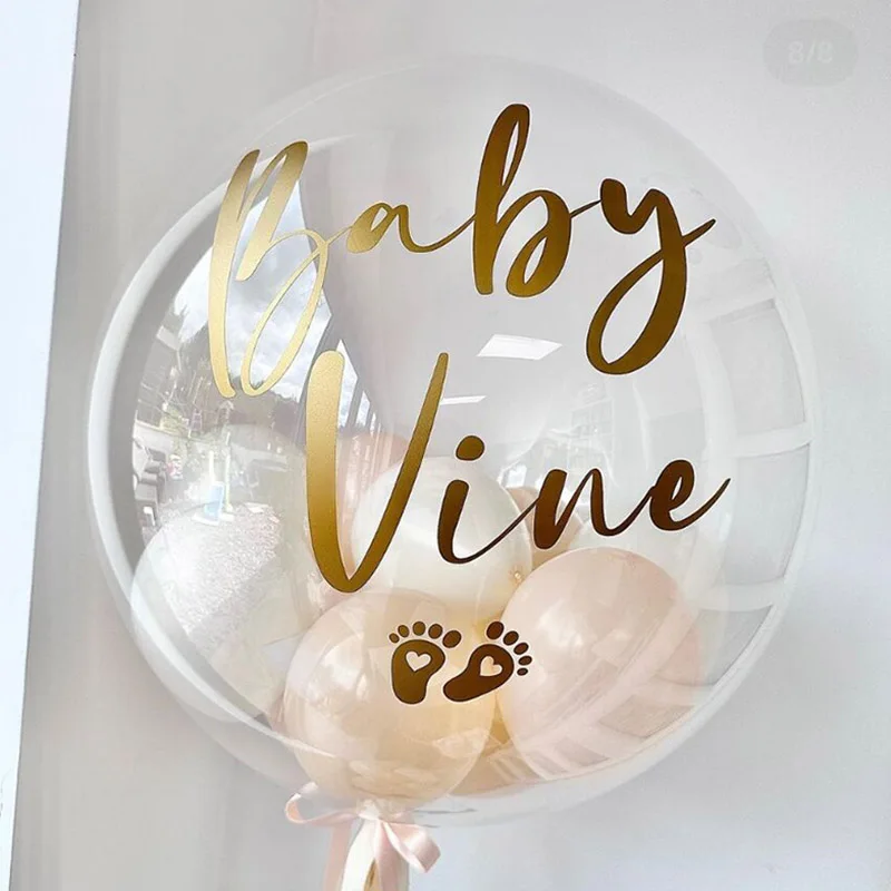 Personalized-Bubble-Ballloon-With-Small-Balloons-Custom-Name-Sticker ...