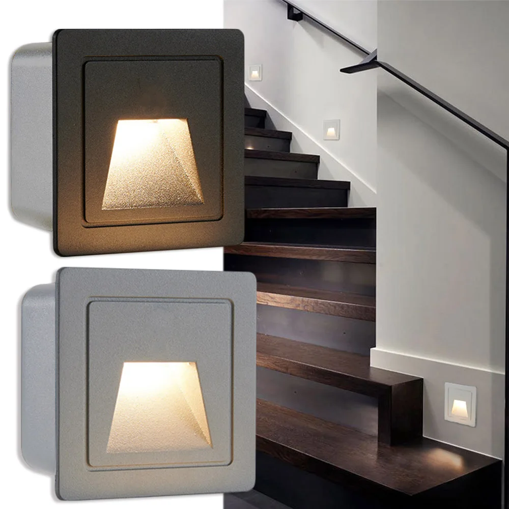 Recessed-Led-Stair-Light-AC110-240V-Step-Light-3W-Hallway-Staircase ...