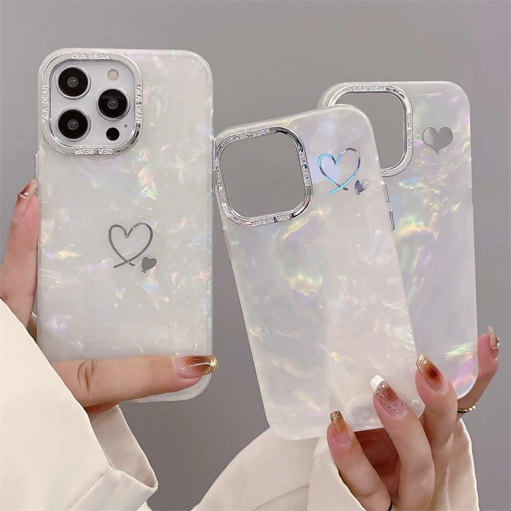 INS-Mirror-Love-Heart-Laser-Gradient-Shell-Pattern-Case-For-iPhone-15 ...