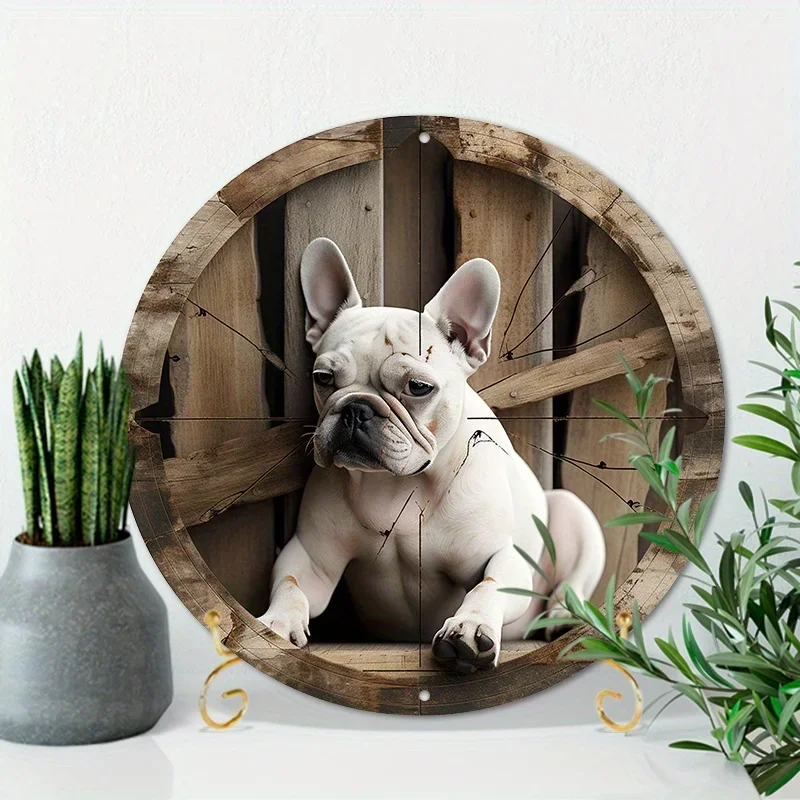 Se-al-de-Metal-de-verano-Bulldog-franc-s-blanco-3D-visi-n-en-relieve ...