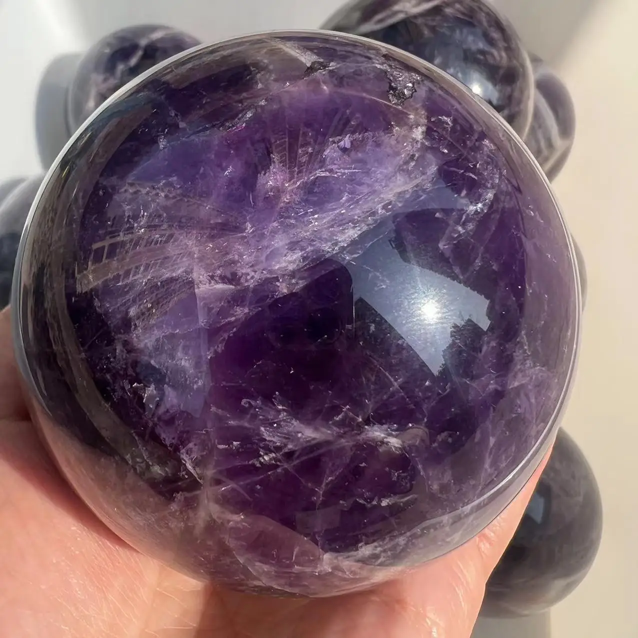 8-5cm-Natural-Dream-Amethyst-Ball-Polished-Massage-Sphere-Ball-Reiki ...