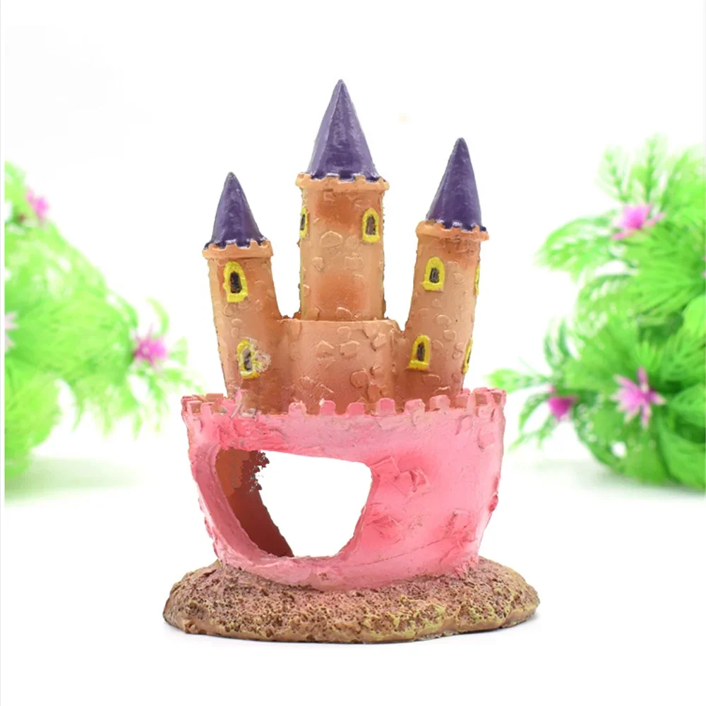 Ornaments-Fish-Tank-Cartoon-Pink-Princess-Castle-Aquariums-Decorations ...