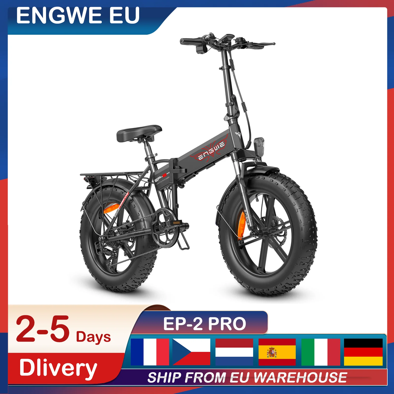 ENGWE EP 2 Pro 750W Electric Bike 48V 13Ah 20 Inch Folding Bicycle Fat ...