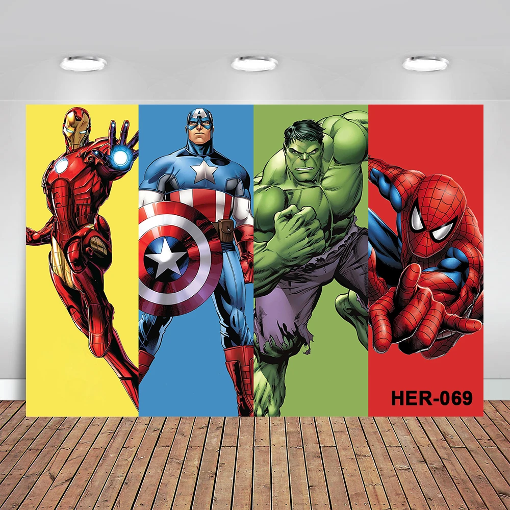 Marvel Superheros Background Backdrops For Birthday Party Baby Shower ...