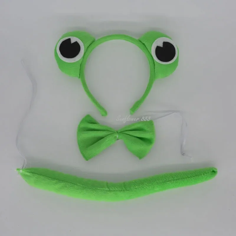 Kids-Adult-Green-Prince-Frog-Headband-Bow-Tie-Tail-Animal-Cosplay-Party ...