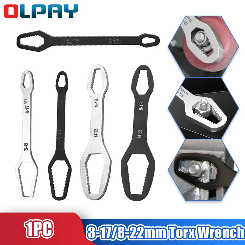 3 17/8 22mm Adjustable Wrench Board Torx Wrench Thicken Self tightening ...