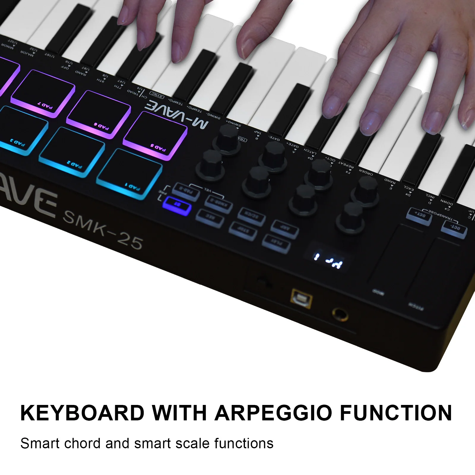 M Vave 25 Key Midi Control Keyboard Mini Portable Usb Keyboard Midi Controller With 25 Velocity