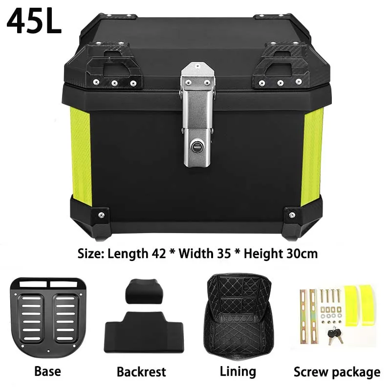 45L-Motorcycle-Tail-Box-Top-Case-Lockable-Helmet-Luggage-Storage-Rear ...