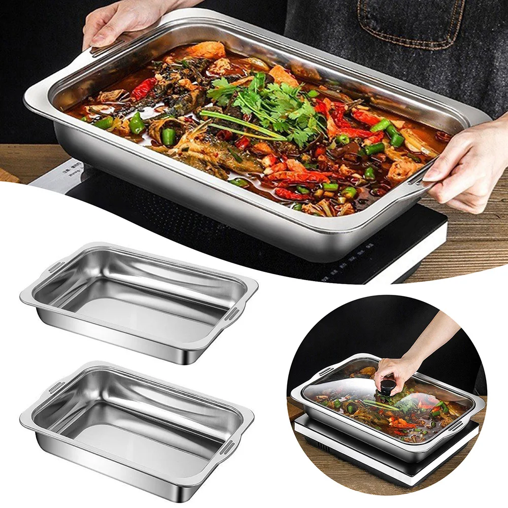 Stainless-Steel-Rectangular-Deep-Tray-Rust-Proof-Multi-Purpose-Food ...