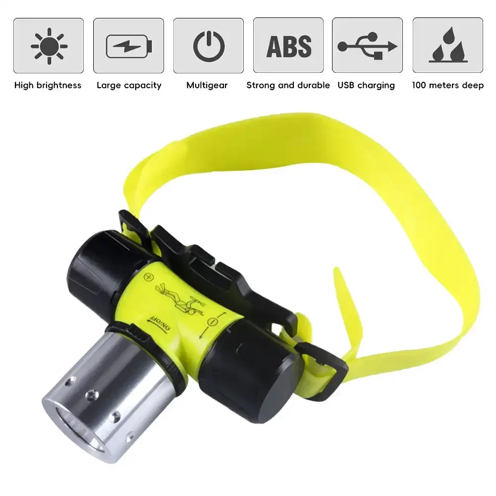Diving-Headlamp-XML-T6-LED-Underwater-Diving-Headlight-3800-Lumen-10w ...