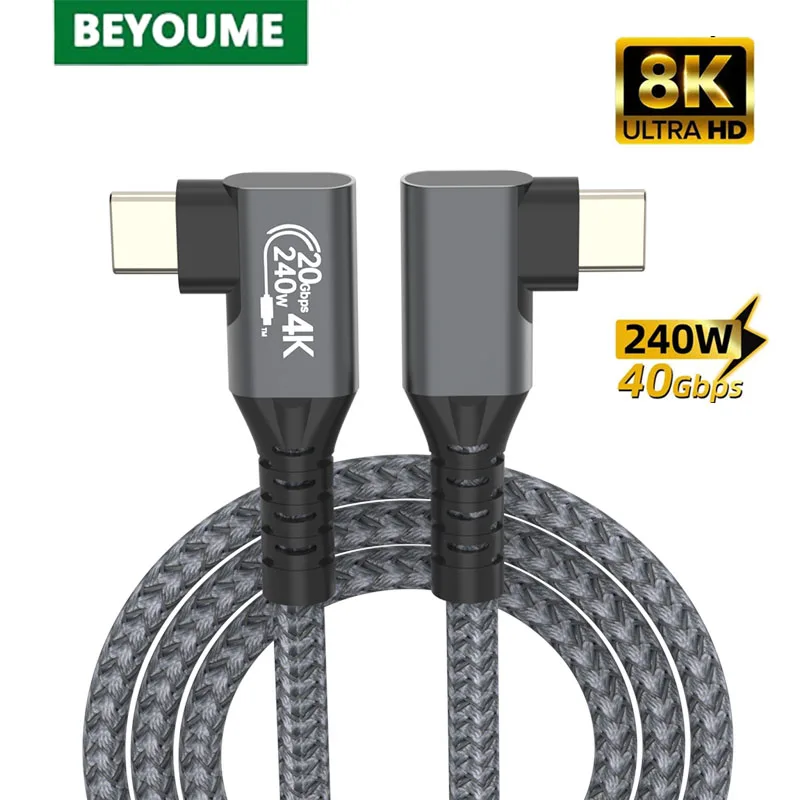 Elbow-USB4-USB-C-to-Type-C-Cable-Thunderbolt-4-PD-240W-Fast-Charge-Type ...