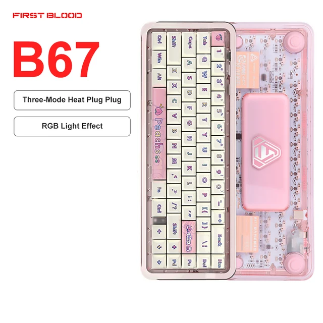 FirstBlood B67 Transparent Mechanical Keyboard Crystal Mechanical Cool ...