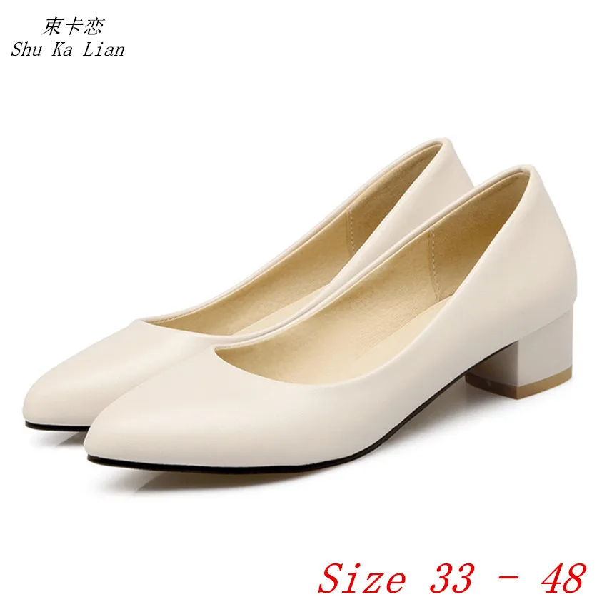 Square-Low-High-Heel-Shoes-Women-Pumps-Woman-Office-Career-Shoes-Low ...