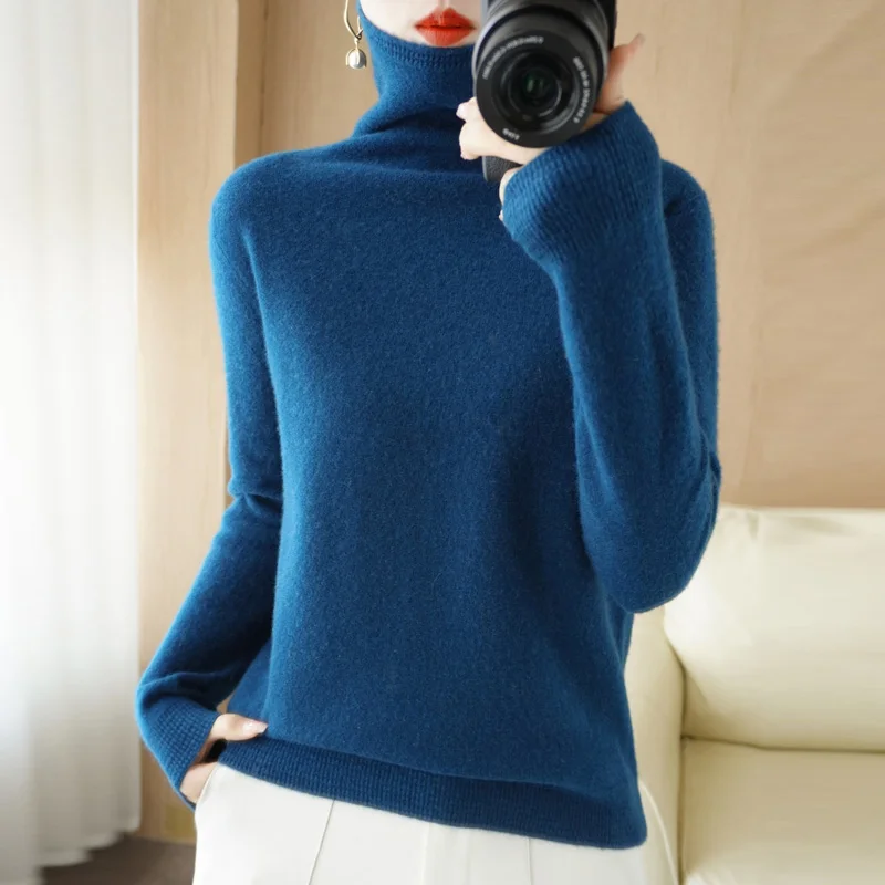 Herbst-Winter-Neue-Wolle-Mischung-Pullover-Frau-Hufeisen-Design-Haufen ...