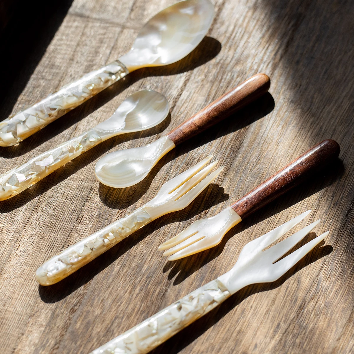 Natural Mother of Pearl Spoon, Retro Spork Cutlery, Coffee Stirring ...