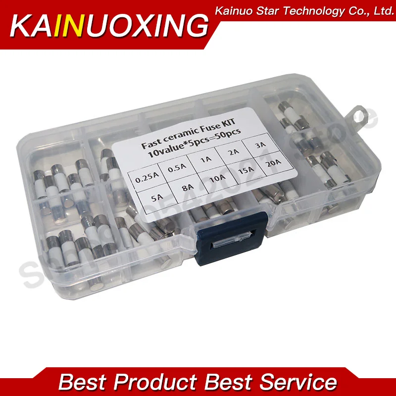 50PCS ceramic fuse box quickly melts inside 5x20mm T 1A 2A 3.15A 4A 5A ...