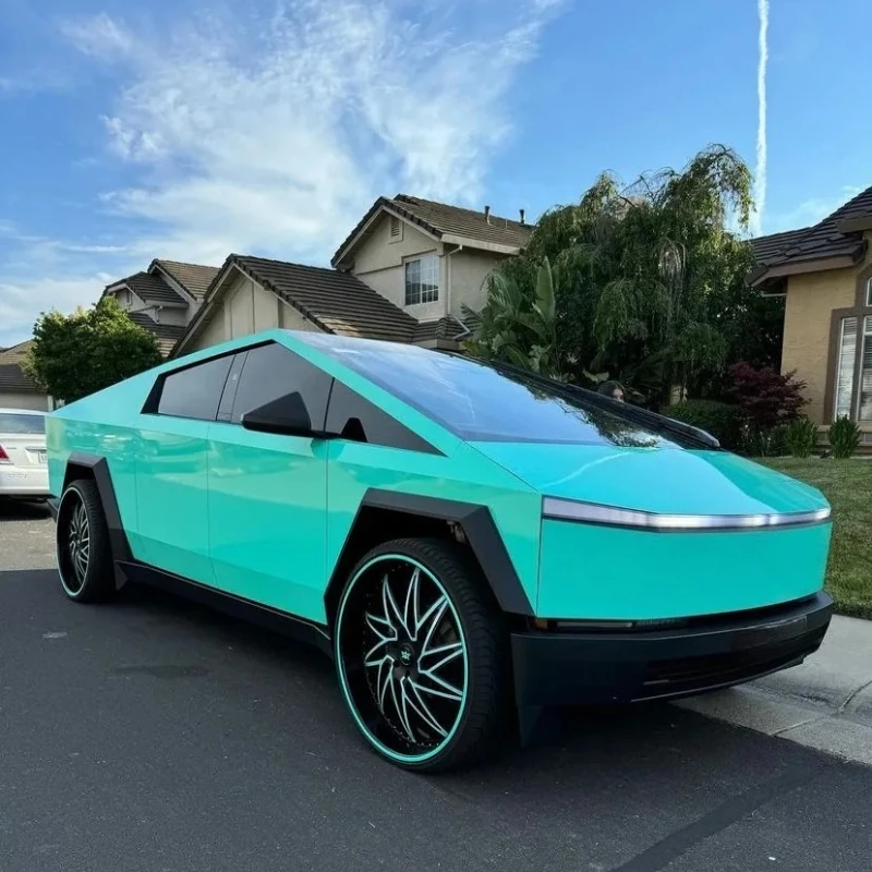 DIY Color Tiffany Blue PVC Paint Protection Film For Tesla Cybertruck ...
