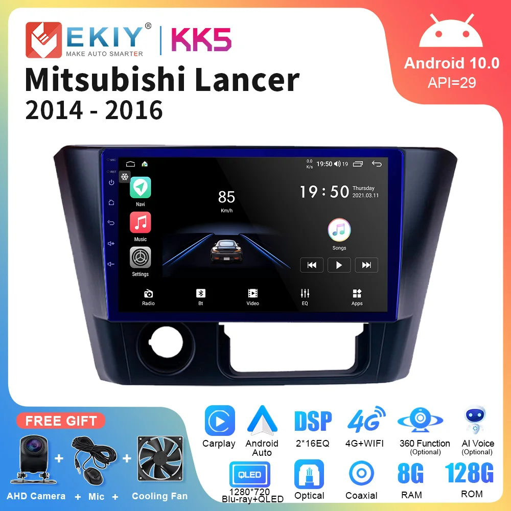 Ekiy Kk5 Qled 4g Android 10 Car Radio For Mitsubishi Lancer 2014 - 2016 ...