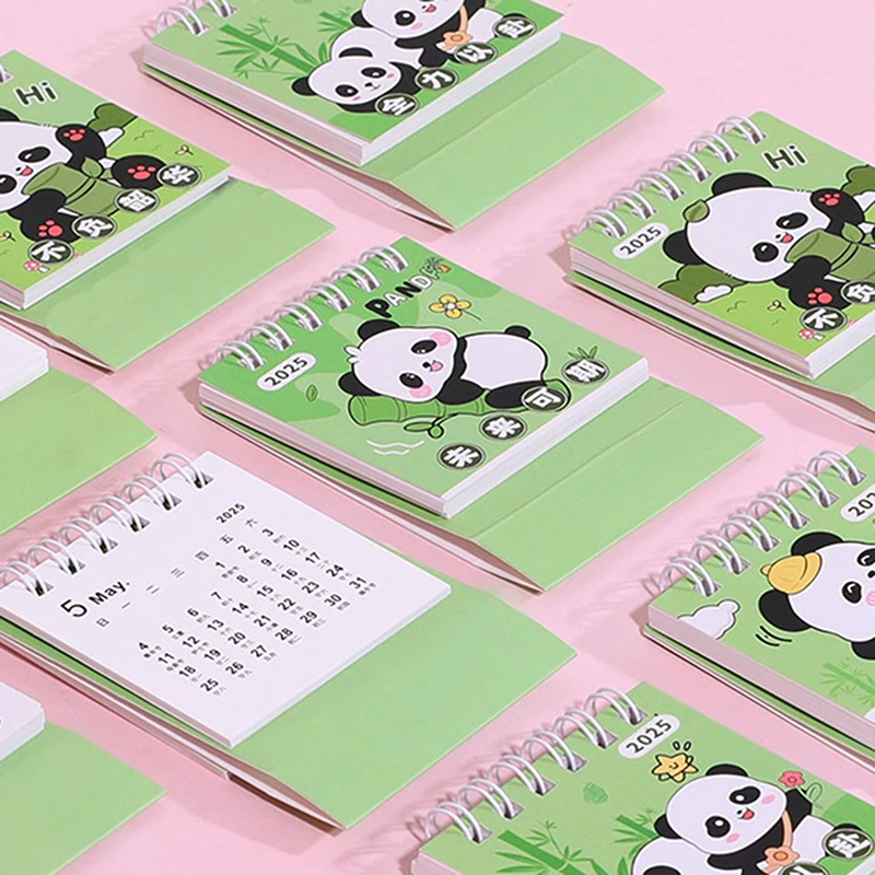 2025-Mini-Cartoon-Desk-Calendar-Cute-Pandas-Animals-Portable-Pocket ...