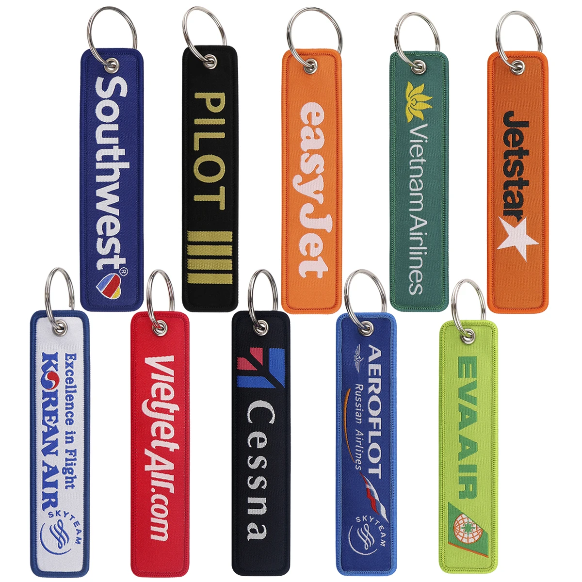Airline-Company-Embroidery-Key-Tag-For-Motorcycles-Cars-Backpack ...