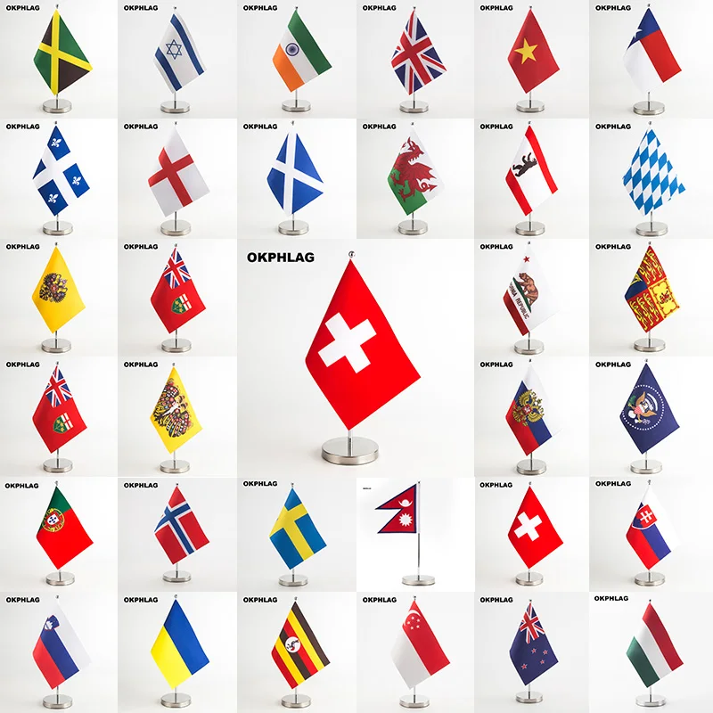 World-National-Flag-Office-table-Flag-with-Stainless-flagpole-base ...
