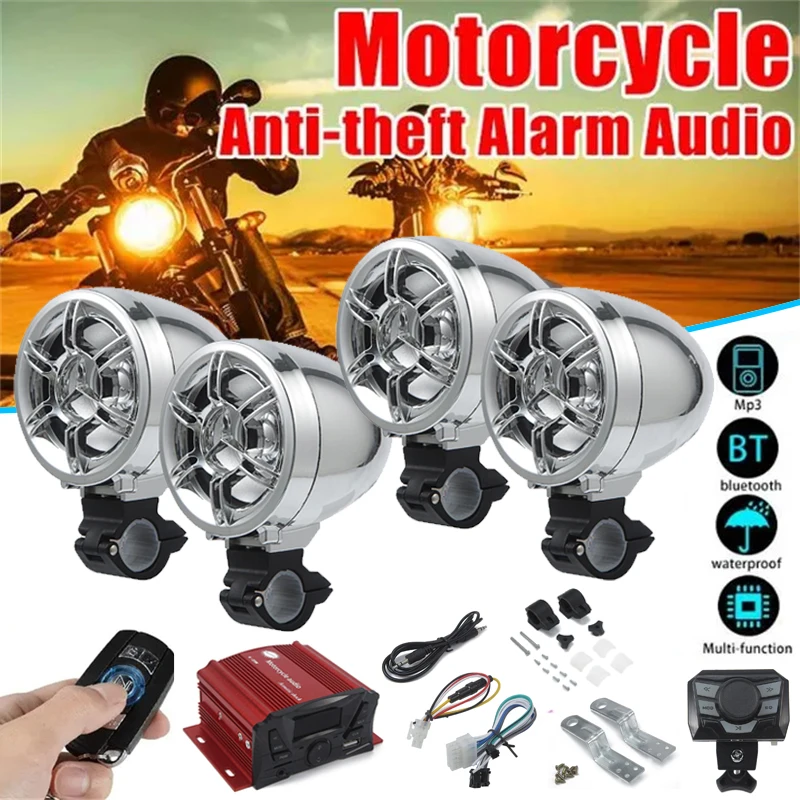 Motorcycle-4-Channel-Audio-System-MP3-Anti-theft-Alarm-Music-Amplifier ...