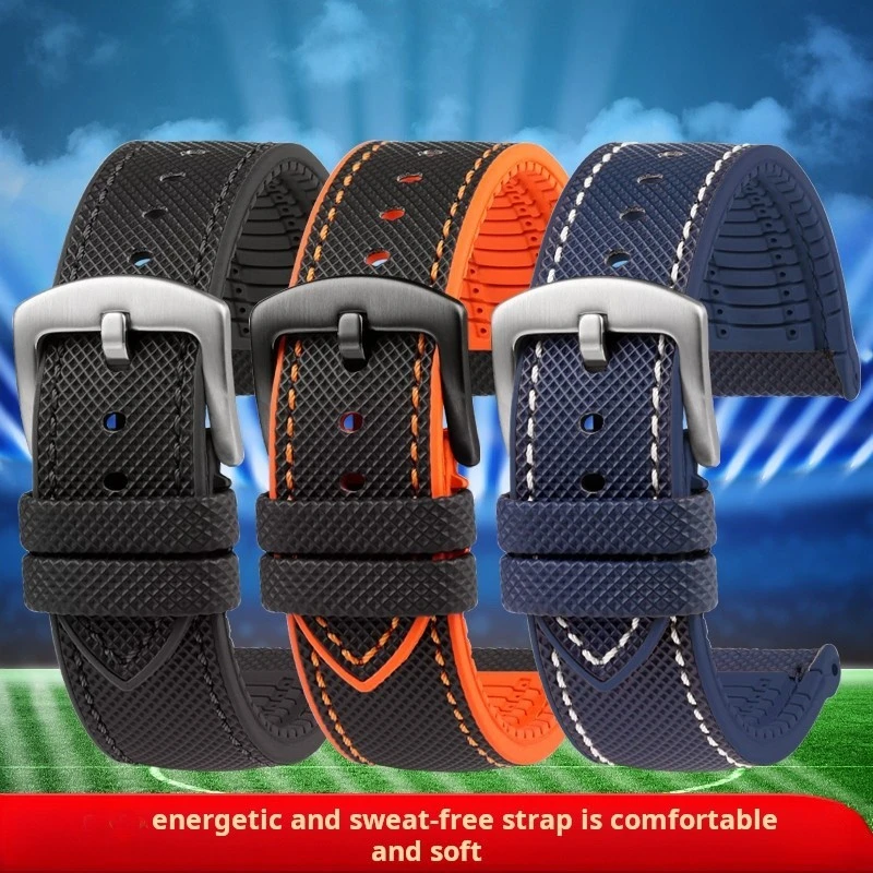Versatile Waterproof Rubber Watch Strap - Men's Bracelet in Vibrant ...