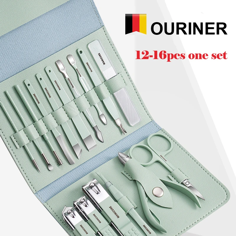 12-16pcs/set Nail Cutter Set Stainless Steel Nail Clippers Set With ...
