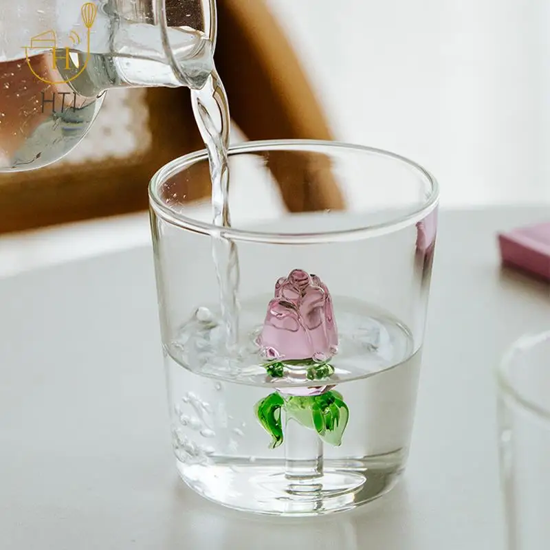 3D Creative Glass Cups Transparent Mugs With Handle Coffee Cup Cute ...