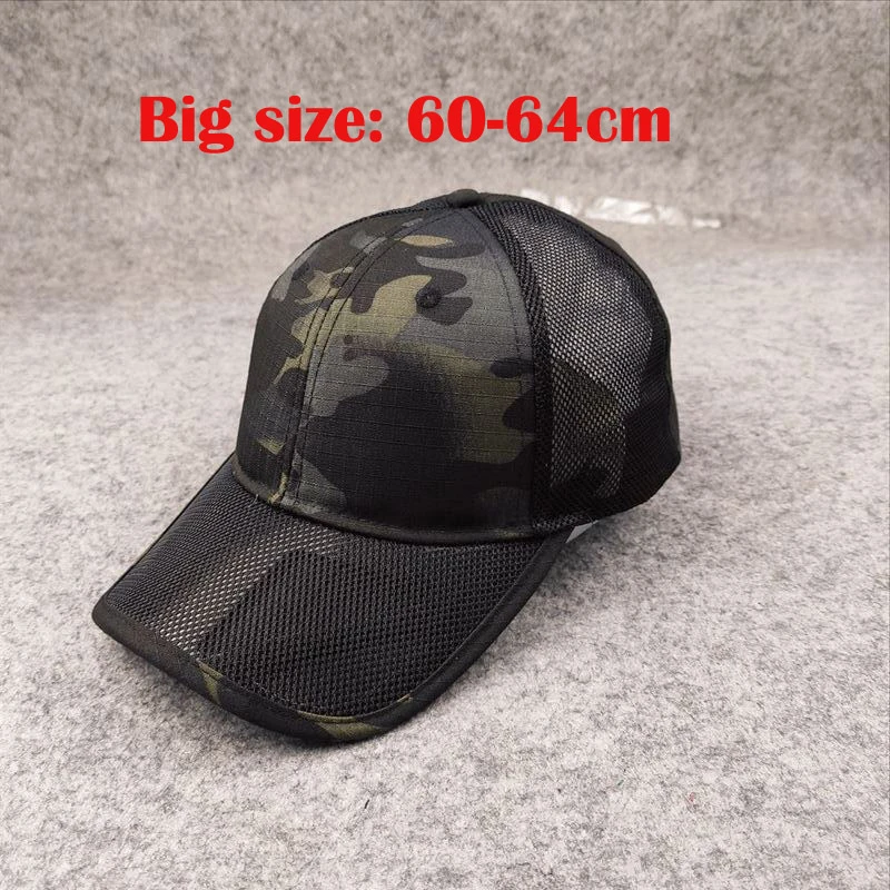 Summer Breathable Mesh Baseball Cap for Men Big Head Size Adjustable ...