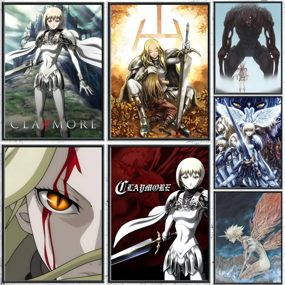 Action Anime Claymore Poster HD Waterproof Self-Adhesive Wall Art ...