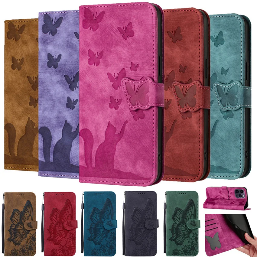 Cat-Butterfly-Flip-Leather-Phone-Case-For-Samsung-Galaxy-A13-A23-A33 ...