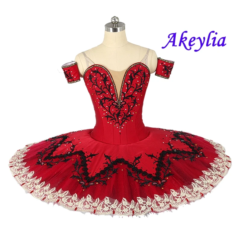 Red-black-ballet-tutu-professional-competition-classical-tutu-pancake ...
