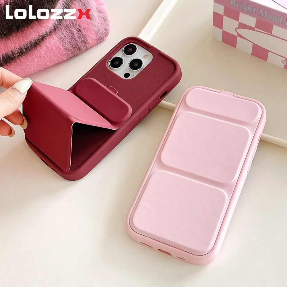 Flip-Folding-Magnetic-Stand-Matte-Phone-Case-For-iPhone-15-14-13-12-Pro ...