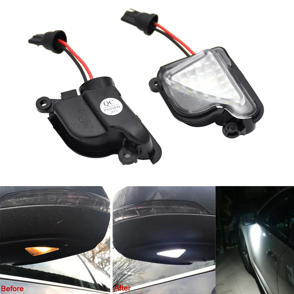 2pcs-LED-Under-Side-Mirror-Light-Lamp-Puddle-Lamp-For-Skoda-Superb-MK2 ...