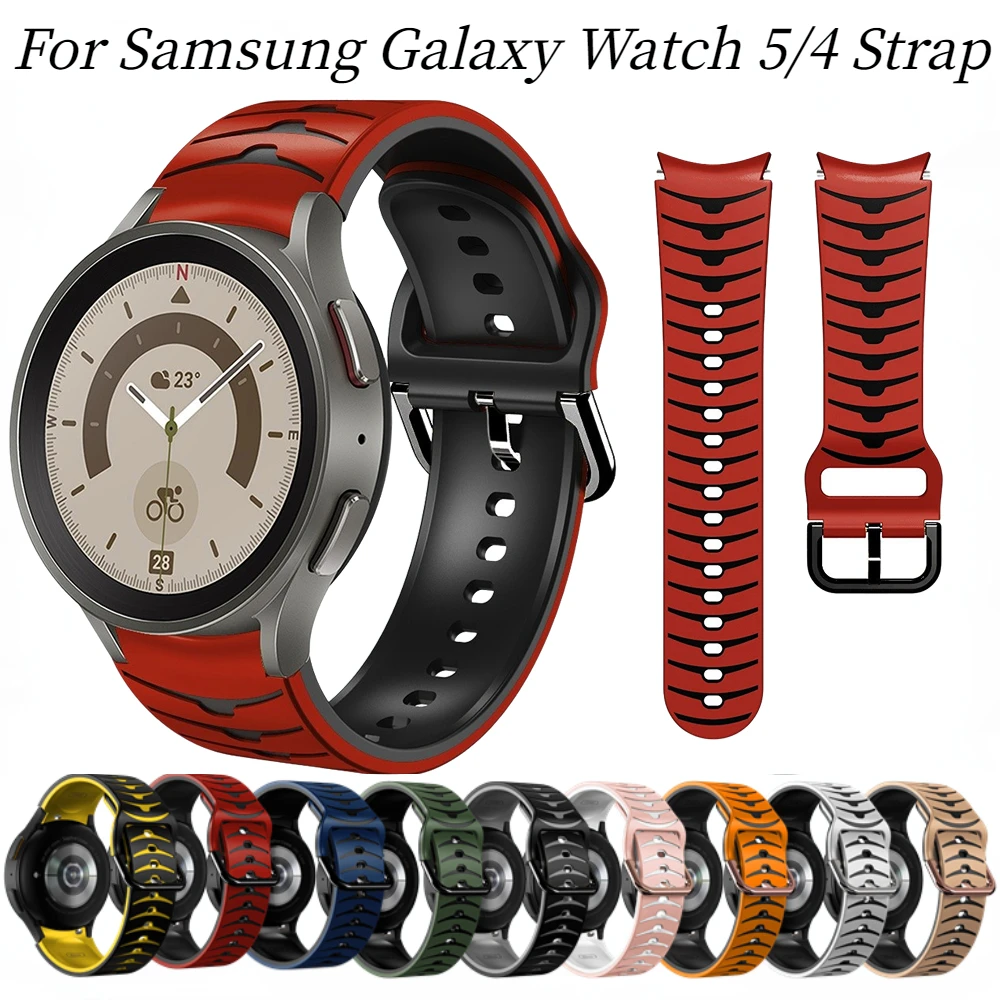 Two-color-Silicone-Strap-for-Samsung-Galaxy-Watch-7-6-5-4-44mm-40mm-Pro ...