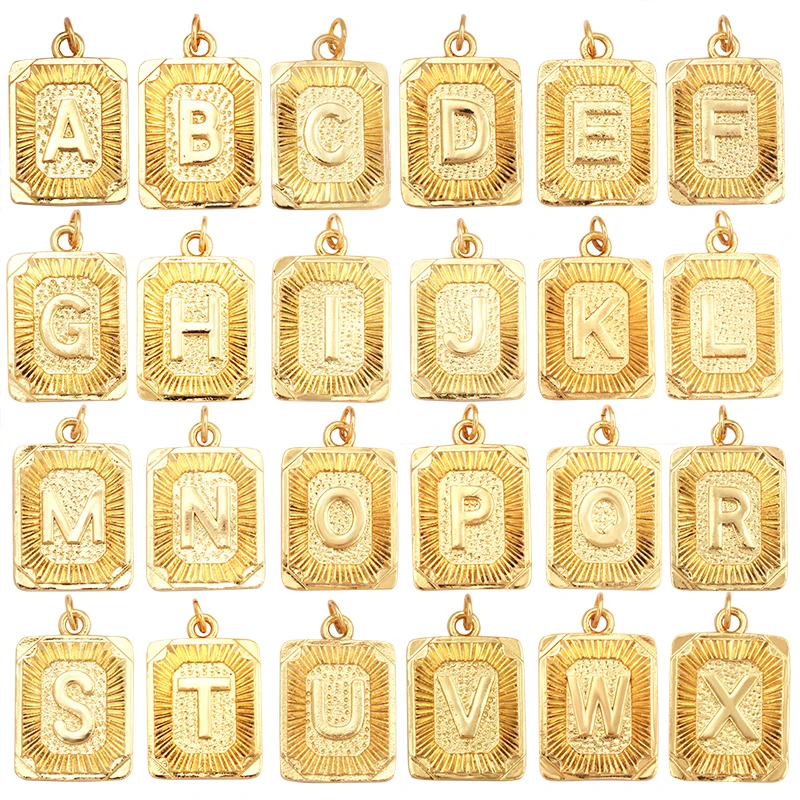 Gold Plated Pendants Initials | 18k Gold Pendant Letter | 18k Gold ...