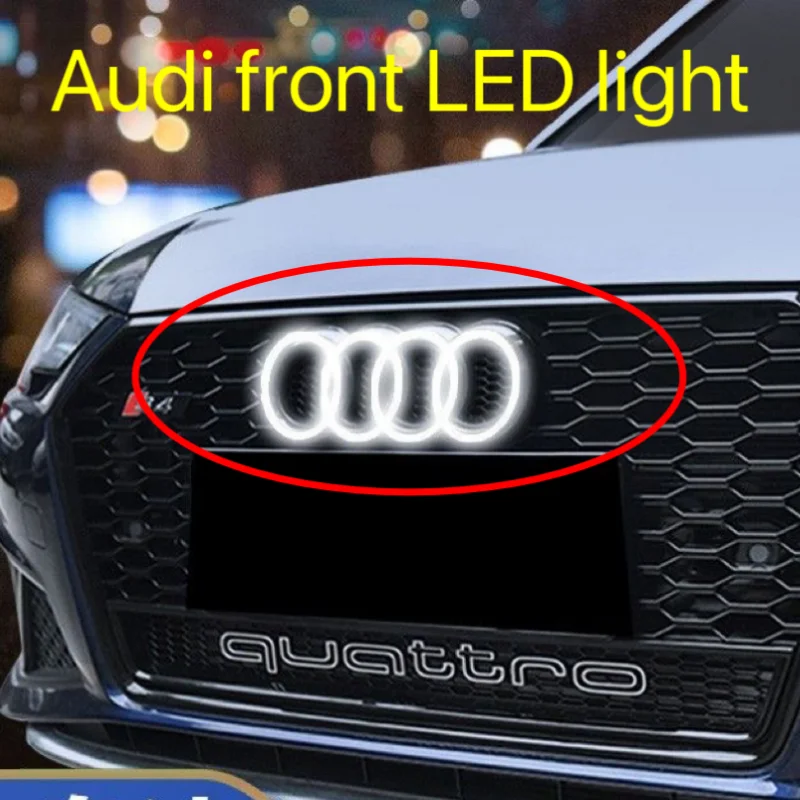 AUDI-Car-Front-Grill-Logo-Light-LED-Badge-Sticker-Luminous-Decorative ...