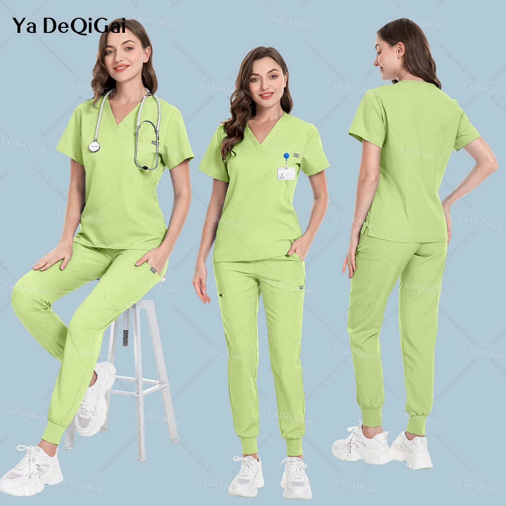 New-Nurse-Uniforms-Women-Men-Casual-Jogger-Pants-Set-Pharmacy-Work ...