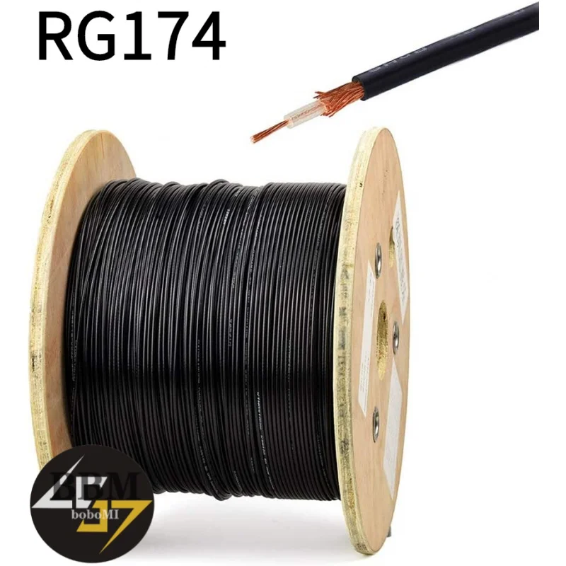 RG174-coaxial-cable-black-50-ohm-mini-Rg-174-bare-wire-is-suitable-for ...