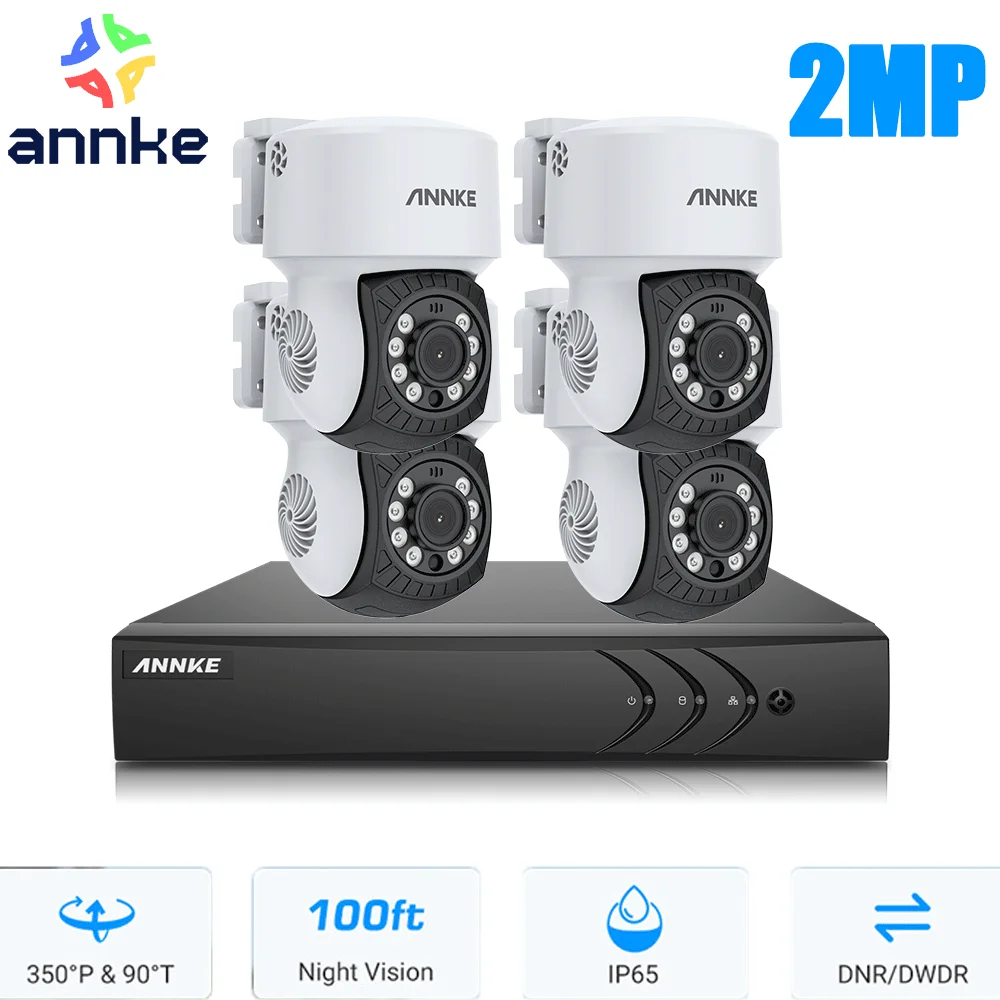 ANNKE 1080p 8Ch DVR With 4X 2X 2MP Camera Outdoor Wired Security CCTV ...
