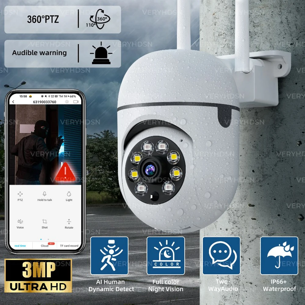 3MP-HD-Wifi-Surveillance-Cameras-PTZ-CCTV-IP-Camera-Waterproof-Home ...